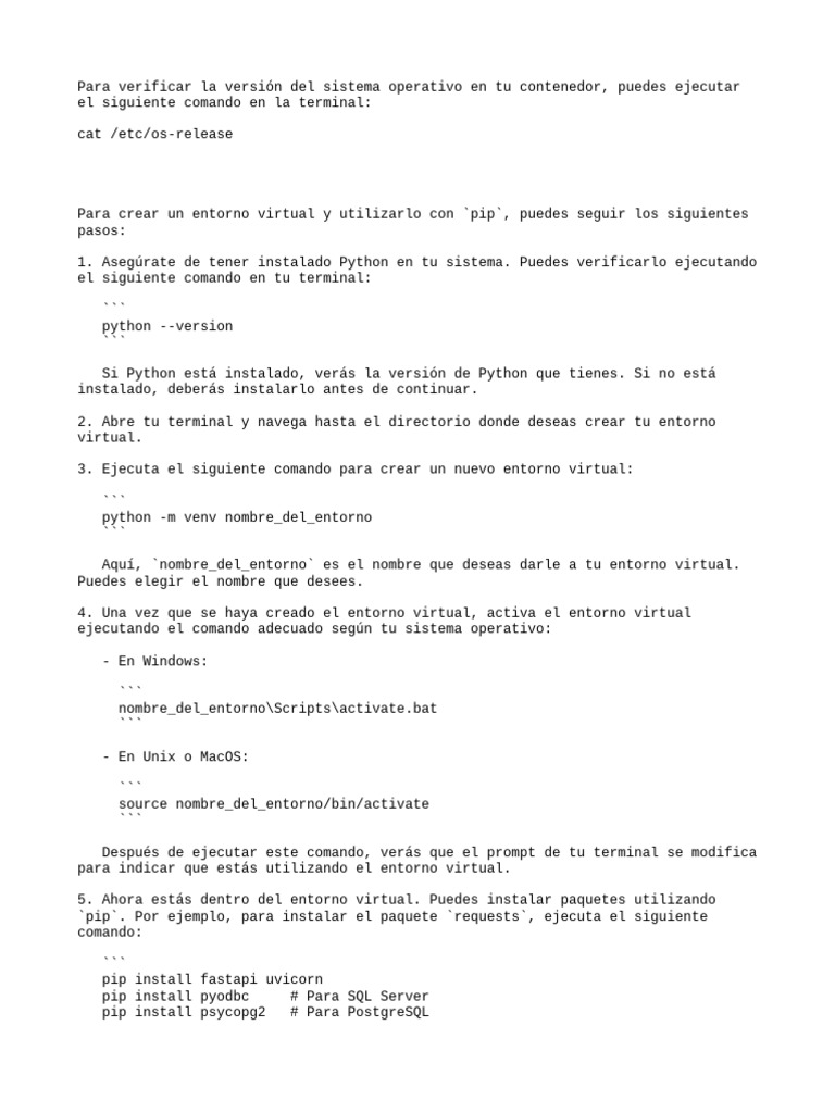 Docker Fastapi Odbc | PDF | Servidor SQL de Microsoft | Interfaz de línea de comando