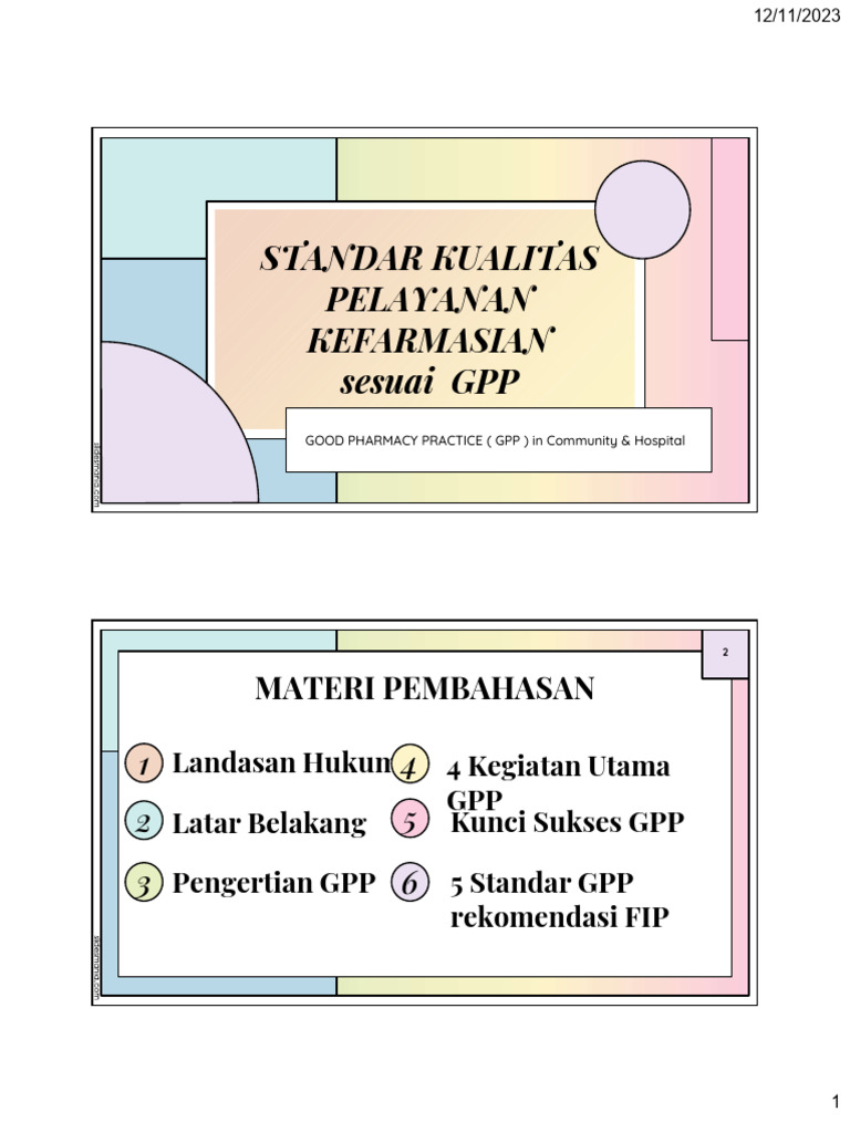 Good Pharmacy Practice Standards Guide | PDF | Self-Improvement