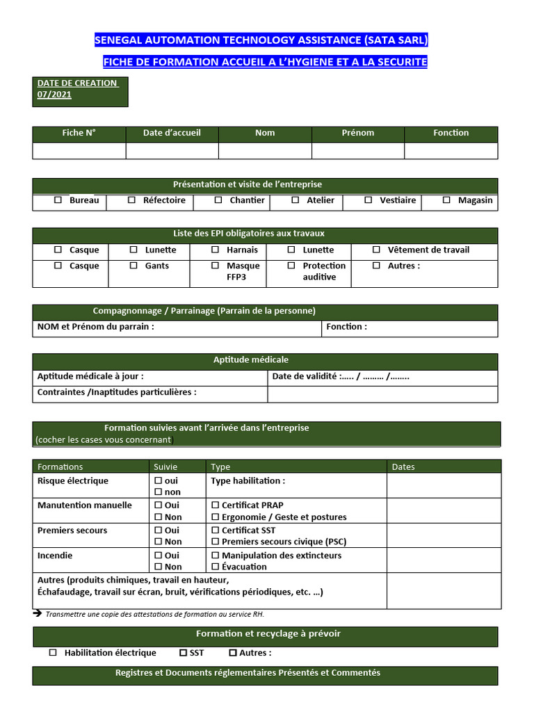 Fiche Accueil Securite | PDF | Sécurité