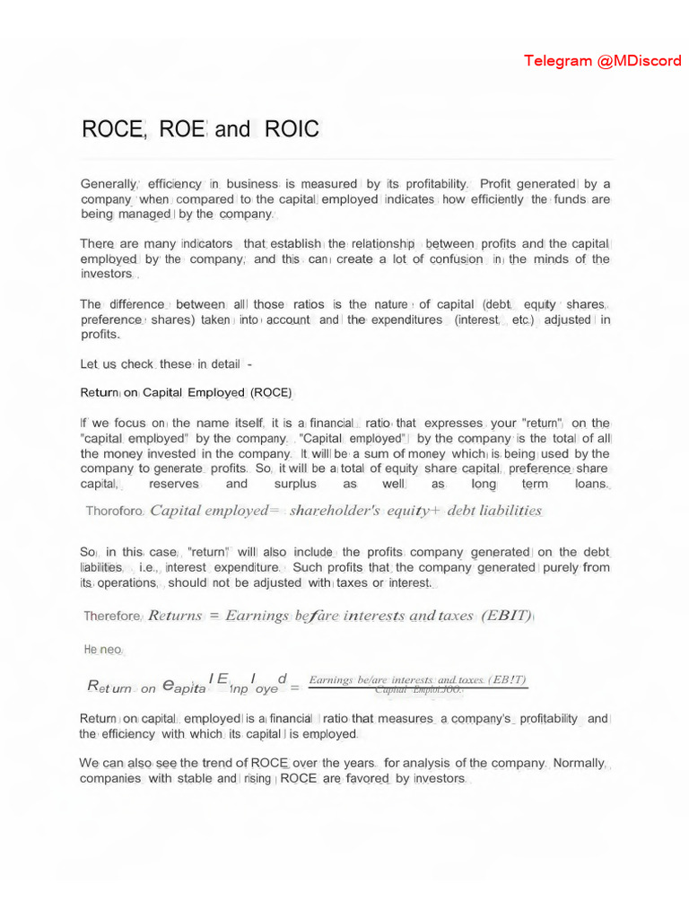 Chapter 7 Ratio Analysis - Recognized TG @MDiscord | PDF