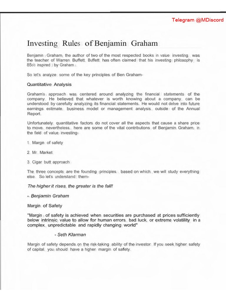 Chapter 4 Masterminds of Investing - Recognized TG @MDiscord | PDF
