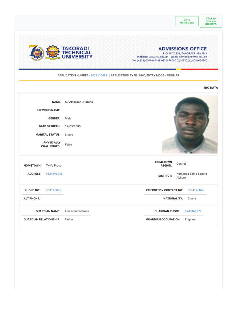 Takoradi Technical University - Print Preview | PDF | Educational Stages