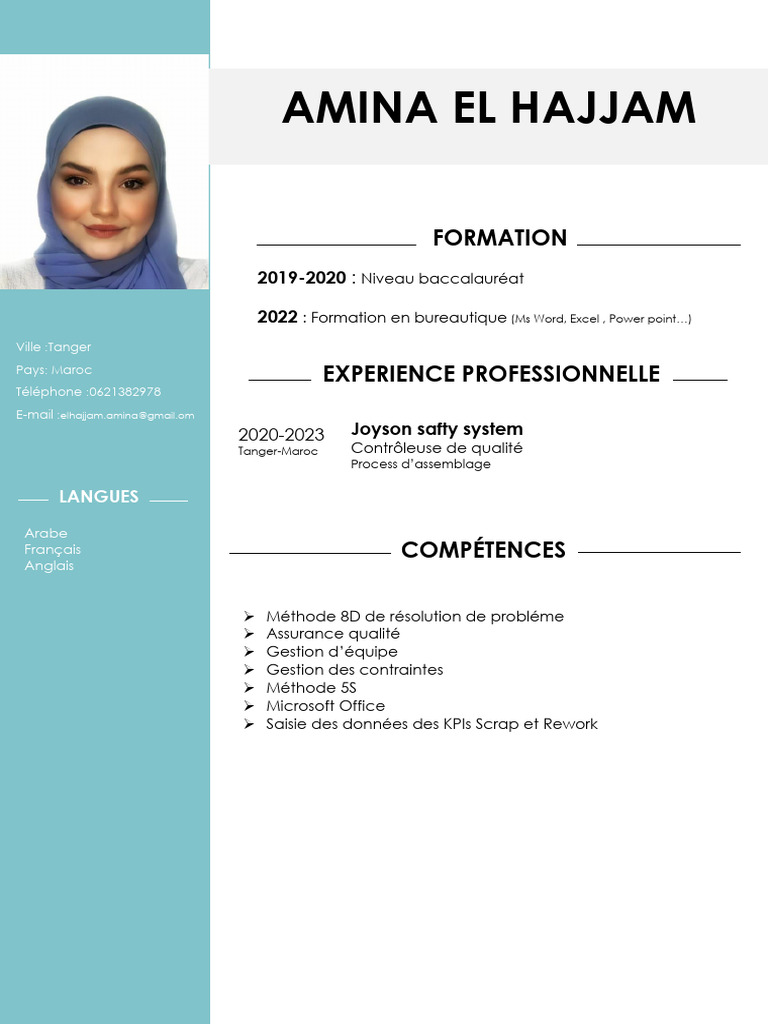 CV Amina | PDF
