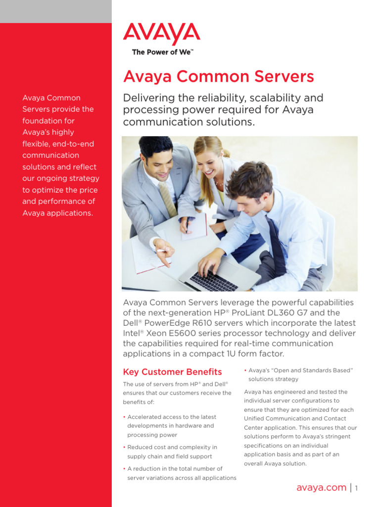 Avaya Common Servers Fact Sheet UC4824 2011 | PDF | Server (Computing ...