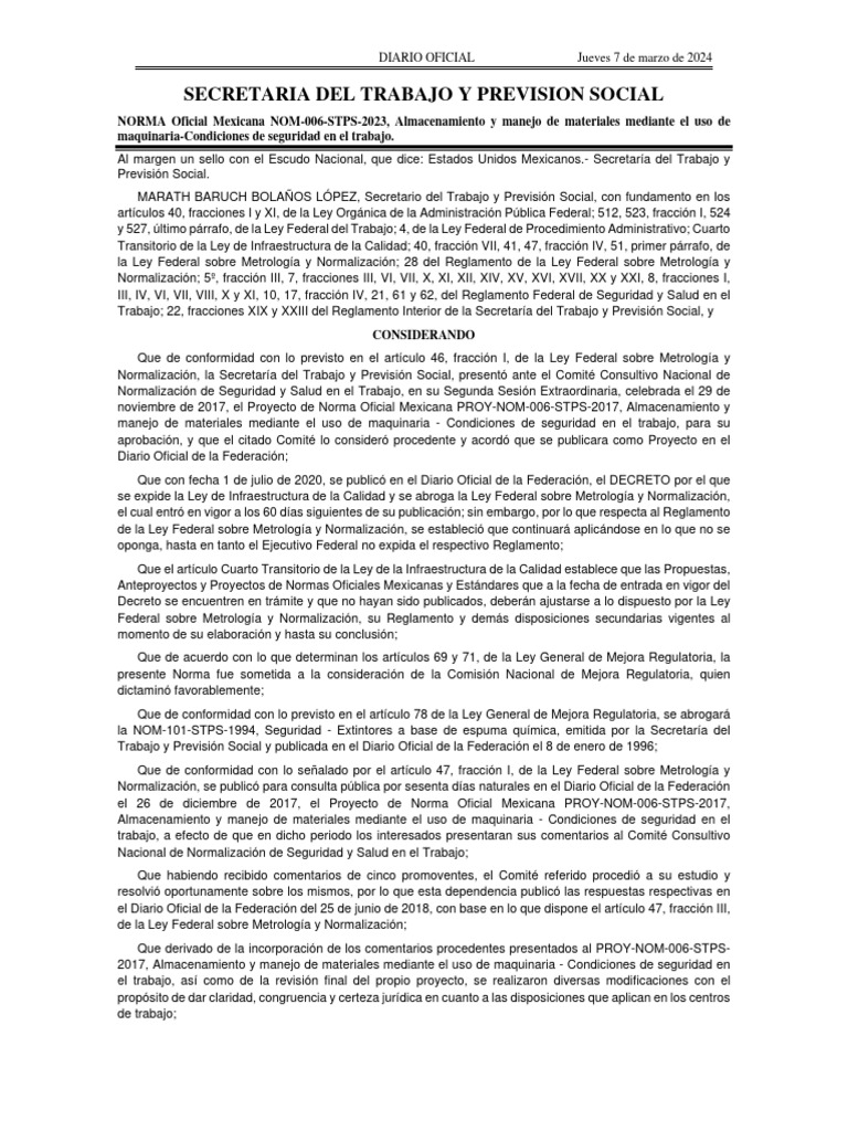 Nom 006 STPS 2023 | PDF