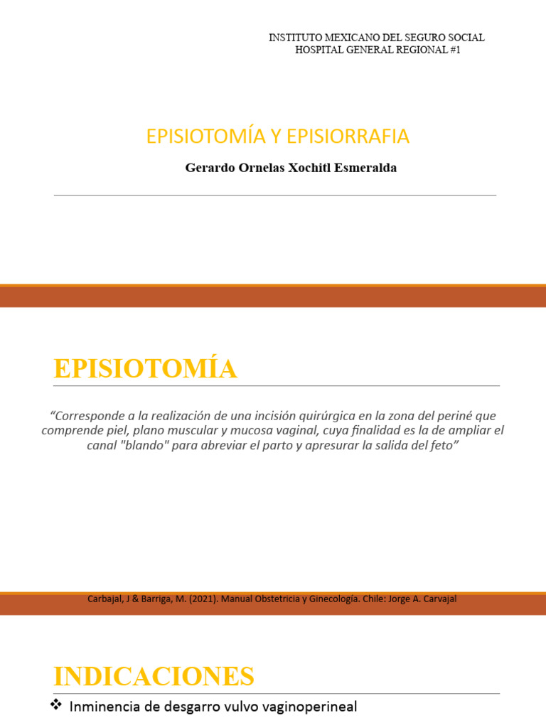 Episiotomía y Episiorrafia: Técnicas y Complicaciones | PDF | Parto ...