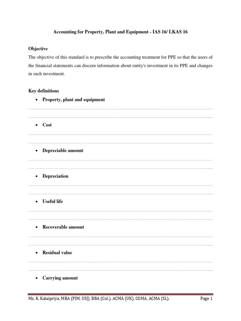 Accounting For PPE 1 | PDF | Finance & Money Management