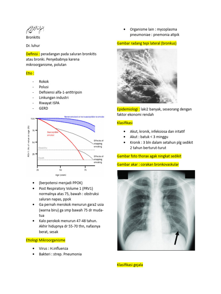 Materi Kuliah Bronkitis, Atelektasis, Kontusio Paru | PDF