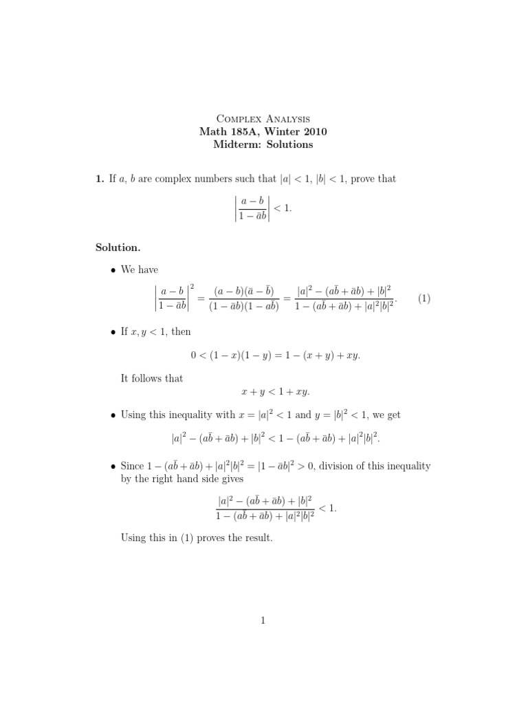 Midterm Solutions | PDF | Mathematical Physics | Mathematics