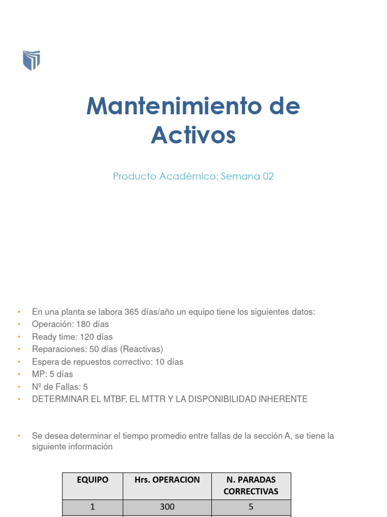PA02 - Mantenimiento de Activos | PDF | Ingeniería de confiabilidad
