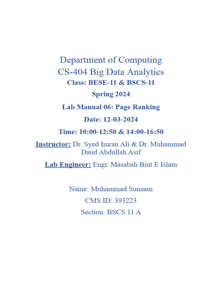 BDA Lab 6 Manual | PDF