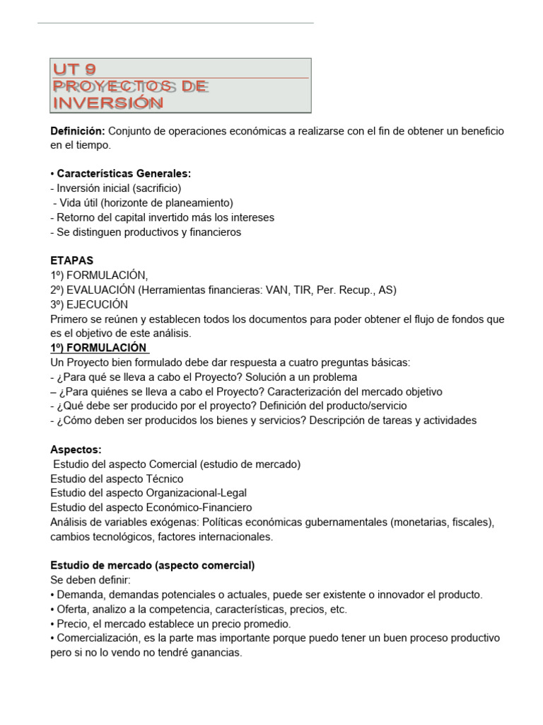 Proyecto de Inversion | PDF | Mercado (economía) | Inversiones