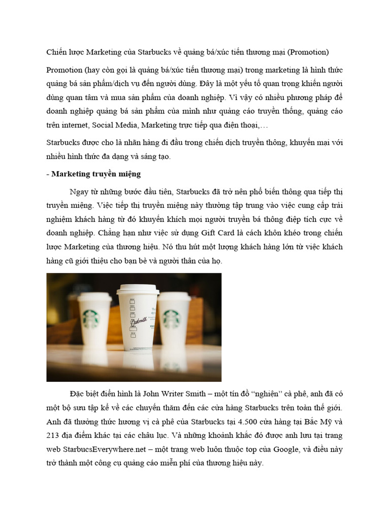 Promotion Starbucks | PDF