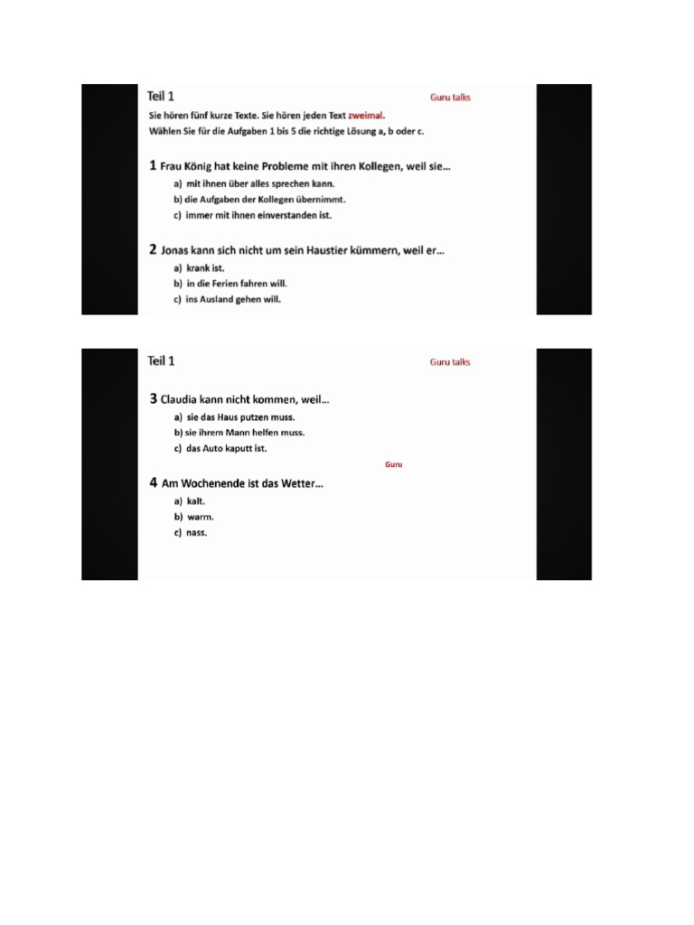hören prüfung A2 | PDF