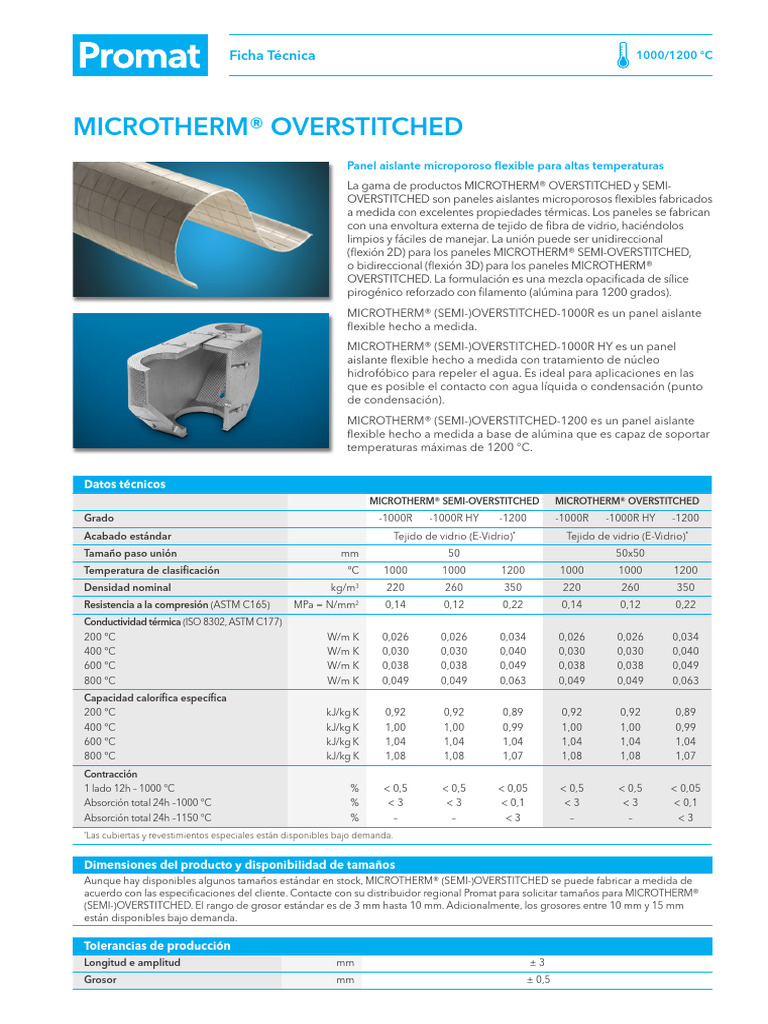 FICHAS TECNICAS MICROTHERM | PDF | Aislamiento térmico | Lentes