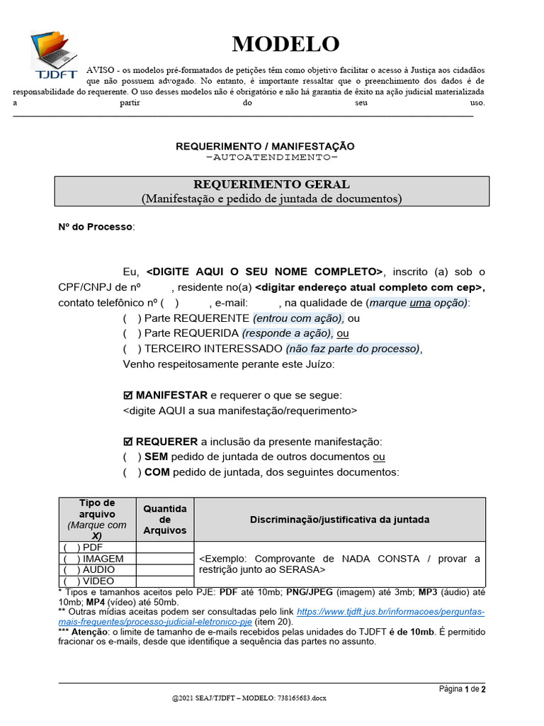 1.1 Requerimento GERAL | PDF