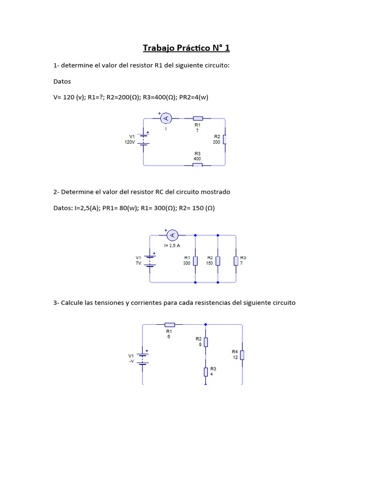 Teoria de Los Circuitos 2024 tp1 | PDF