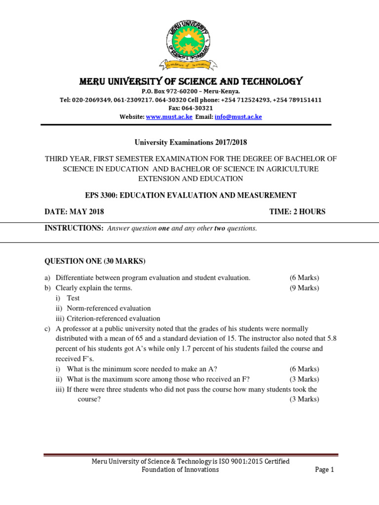 Eps 3300 Education Evaluation and Measurement | PDF | Evaluation | Evaluation Methods