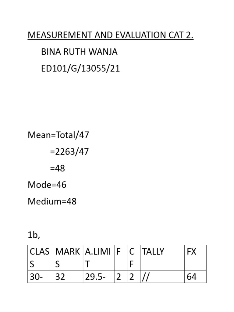 Measurement and Evaluation Cat 2 | PDF