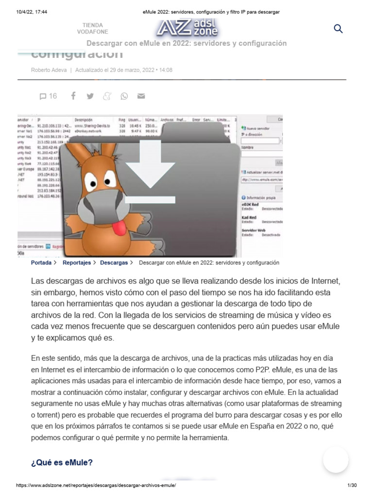 Emule 2022 - Servidores, Configuración y Filtro IP para Descargar | PDF