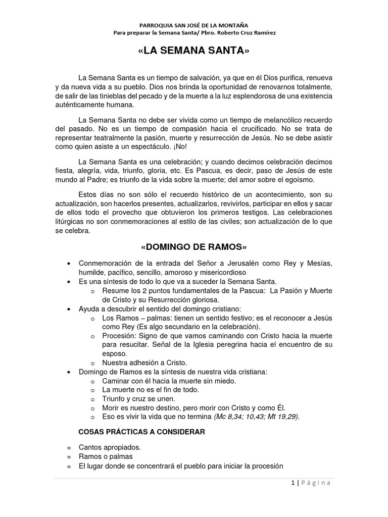 Para Preparar La Semana Santa | PDF