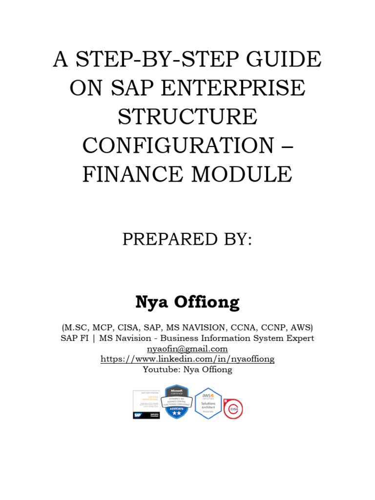 A Step-By-Step Guide On Sap Enterprise Structure Configuration - Finance Module | Download Free ...