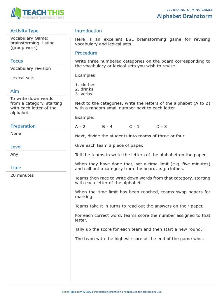 Alphabet Brainstorm | PDF | Syntax | Human Communication