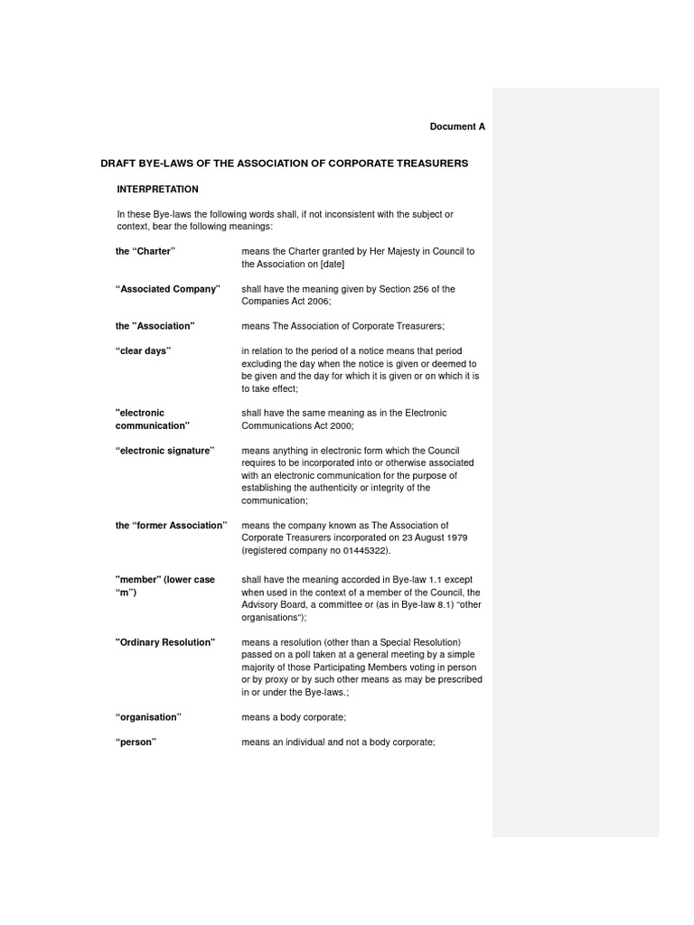 Full Draft Bye-Laws 34 | PDF | Indemnity | Quorum