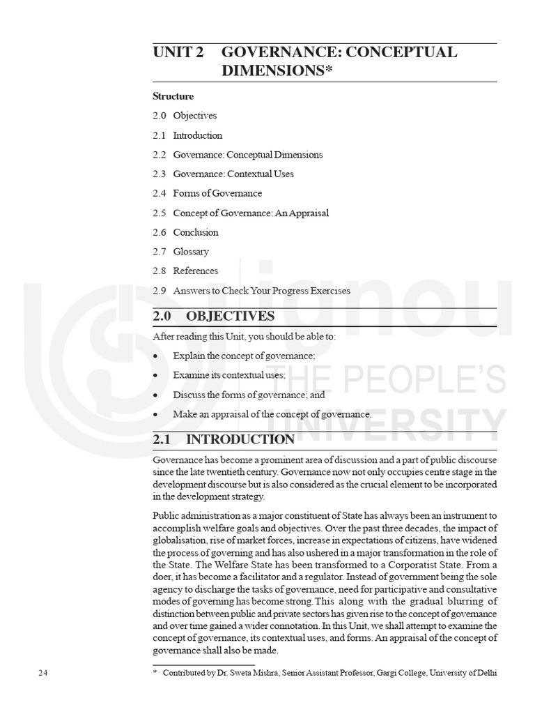 Unit 2 | PDF | Governance | Good Governance