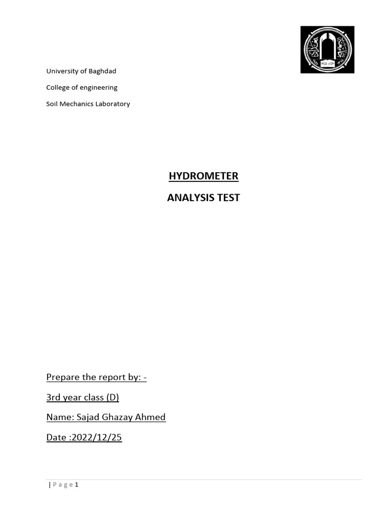 HYDROMETER Test | PDF | Soil Mechanics | Earth Sciences
