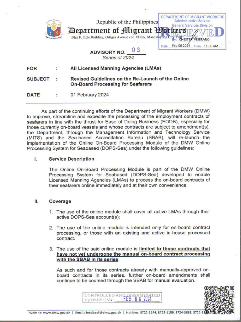DMW Advisory 03 2024 | PDF