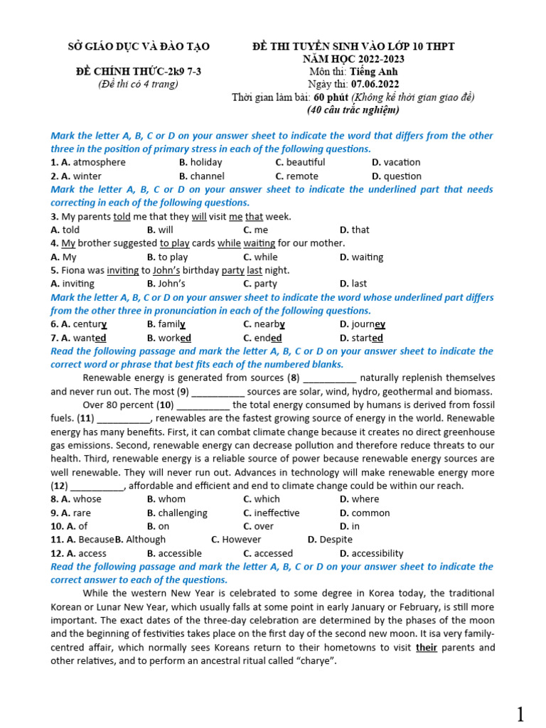 PRACTICE 21 - TÂY NINH 2022-2k9 7-3 | PDF