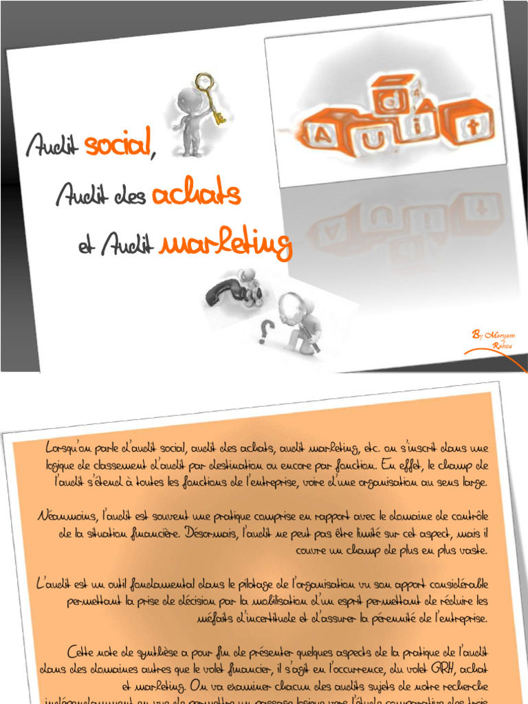 Etude Comparative Entre L'audit Social, L'audit Des Achats Et L'audit Marketing | PDF | Audit ...
