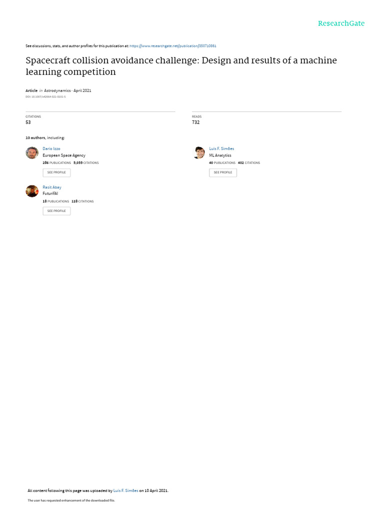 Spacecraft Collision Avoidance Challenge - Design and Results of A ...