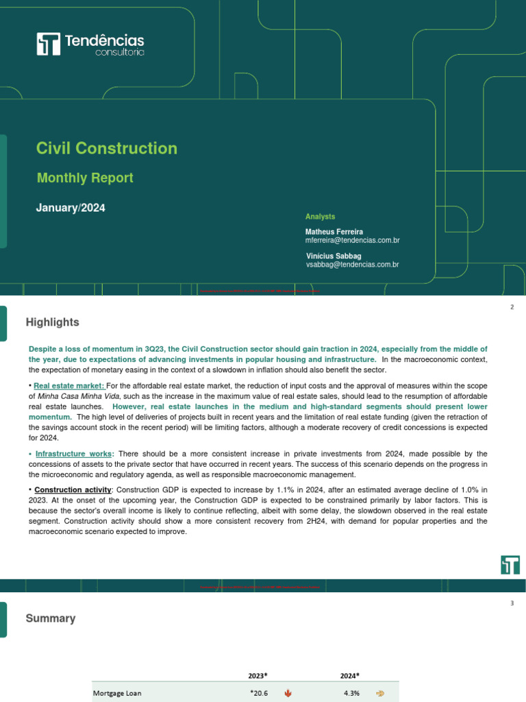 Brazil Industry Report - Civil Construction January - 2024 | PDF ...