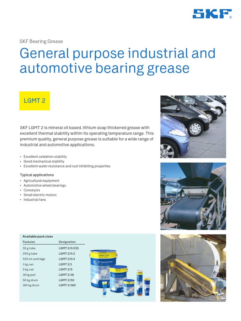 Mtds SKF Grease k2k Din - 51825 | PDF | Materials