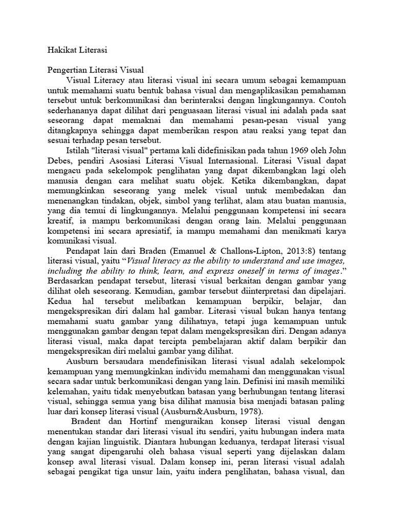 Definisi dan Indikator Literasi Visual | PDF | Karier & Perkembangan
