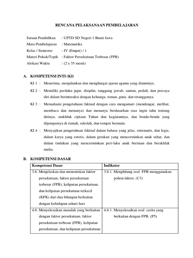 RPP (Pertemuan 1) | PDF
