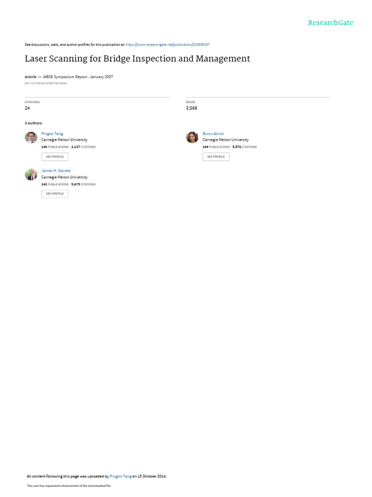 IABSE2007_Laser_Scan_Bridge_Inspection | PDF | Image Scanner | Imaging