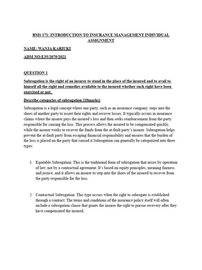 BMS Assignment | PDF | Reinsurance | Insurance