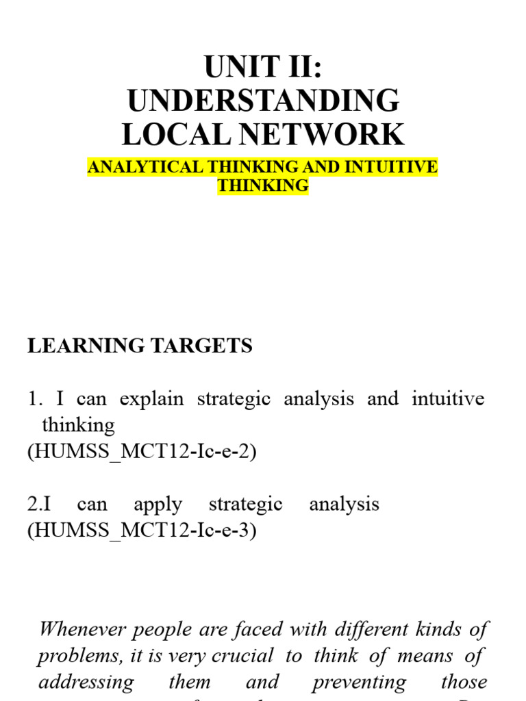 Analytical vs. Intuitive Thinking | PDF | Thought | Intuition