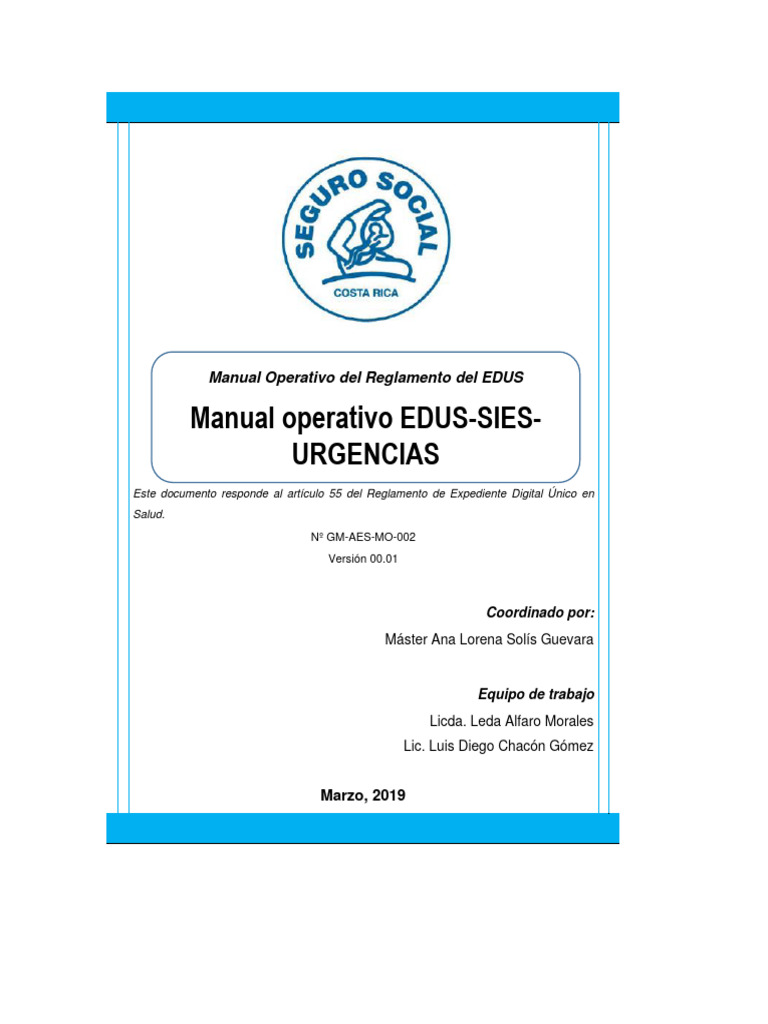 Manual Operativo Edus Sies Urgencias | PDF | Hospital | Cuidado de la salud