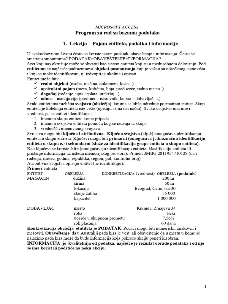 Microsoft Access Skripta Uc | PDF