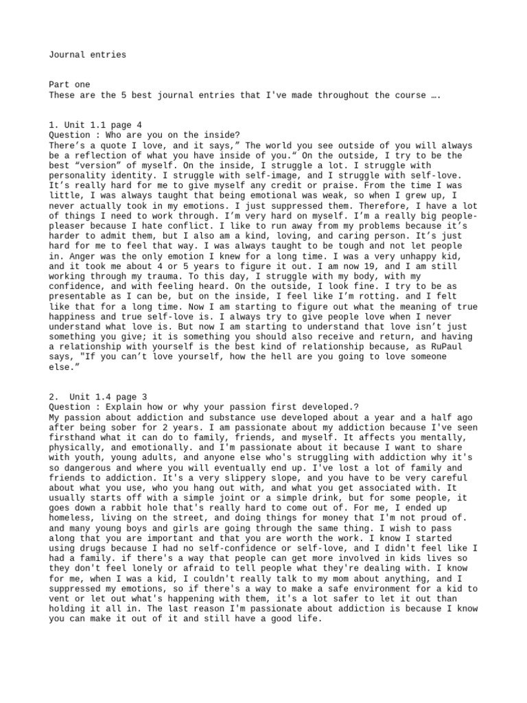 Journal Entries | PDF | The Hunger Games | Knowledge