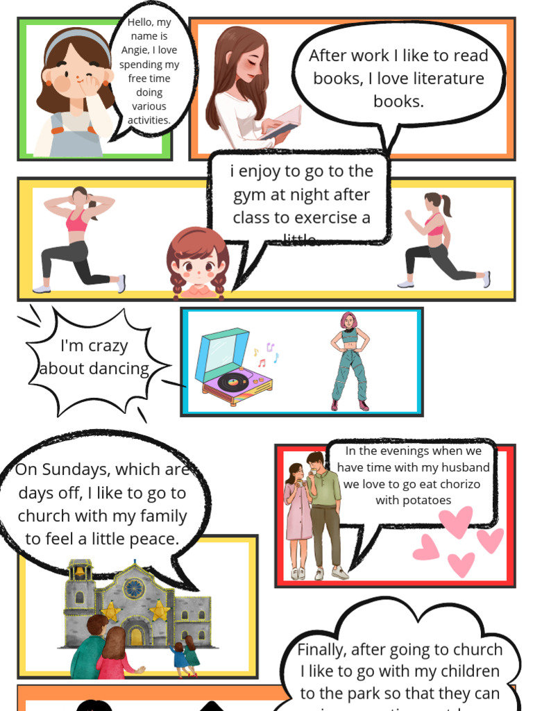 Black White Simple Colorful Blank Comic Strip (1) | PDF