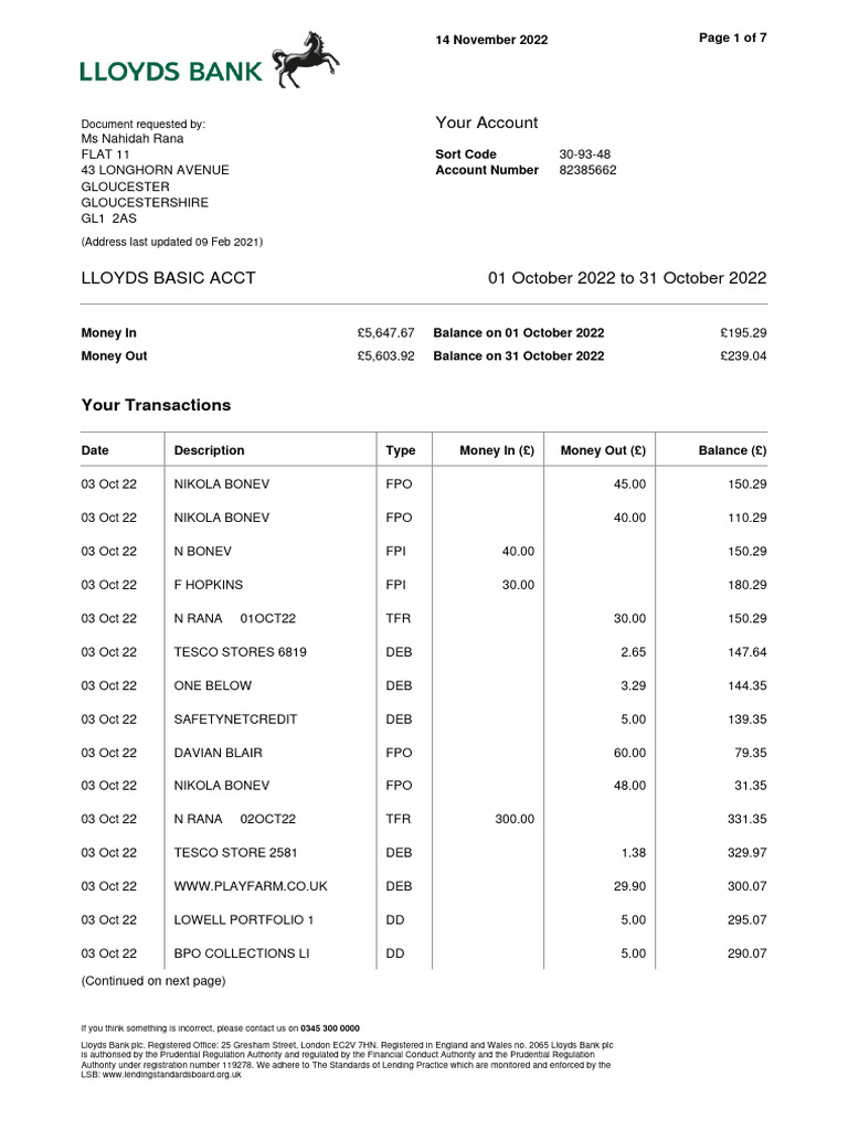 Statement | PDF | Private Sector | Personal Finance