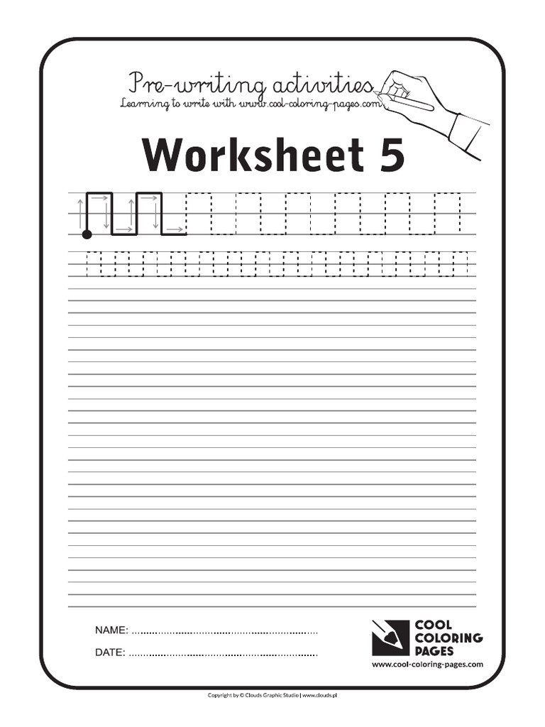 Cool Coloring Pages Pre Writing Activities Worksheet No 5 (1) | PDF