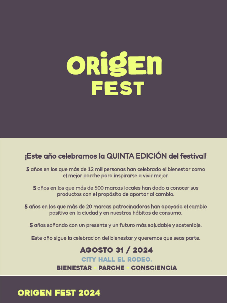 Origen Fest 2024 | PDF