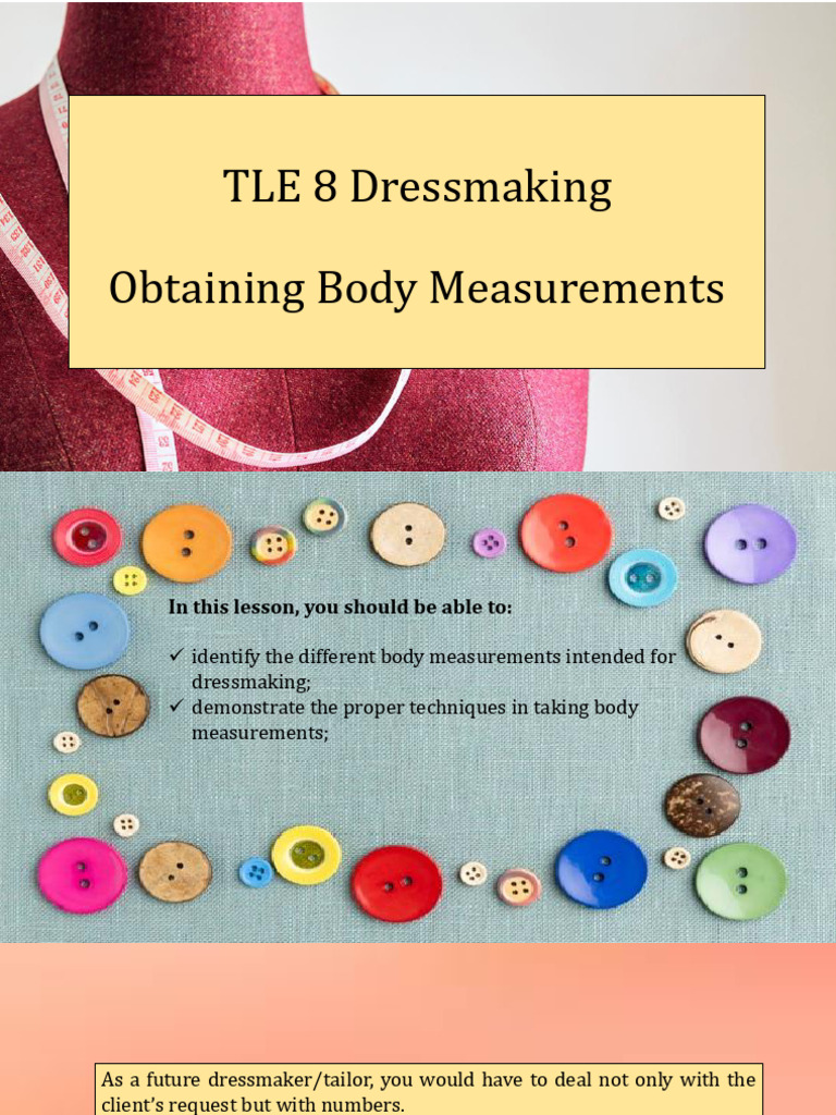 TLE 8 Dressmaking_Carrying Out Body Measurements | PDF | Clothing