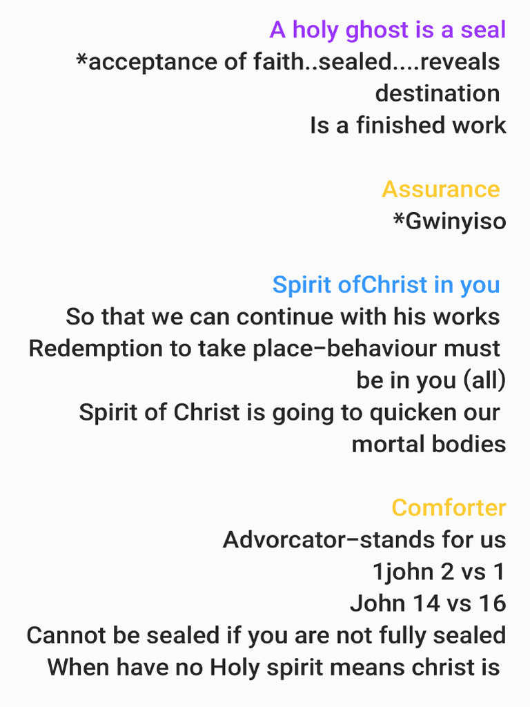 Holy Ghost by William Branham | PDF